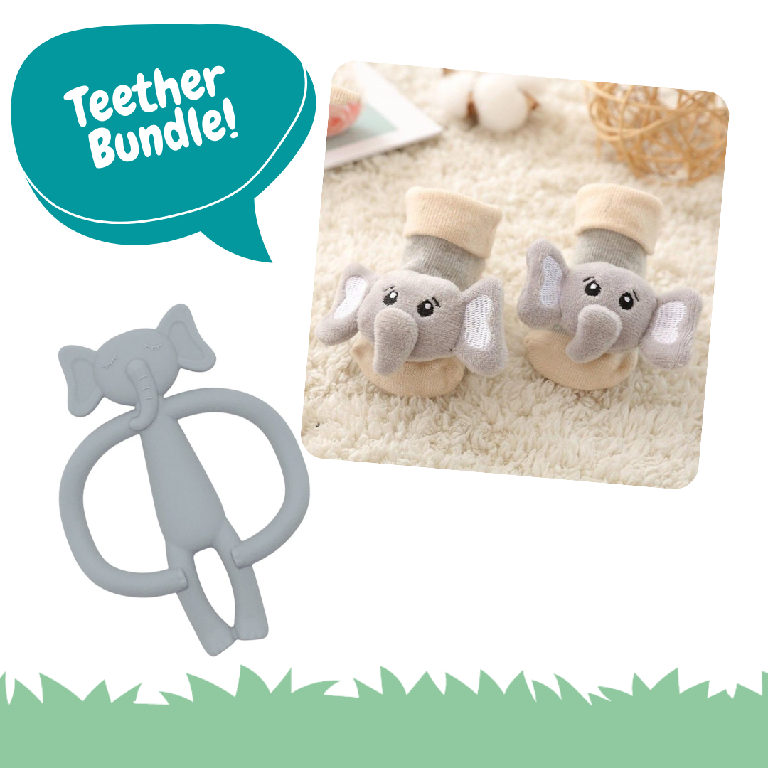 Elephant Teether Bundle – mybabysocks.co.uk