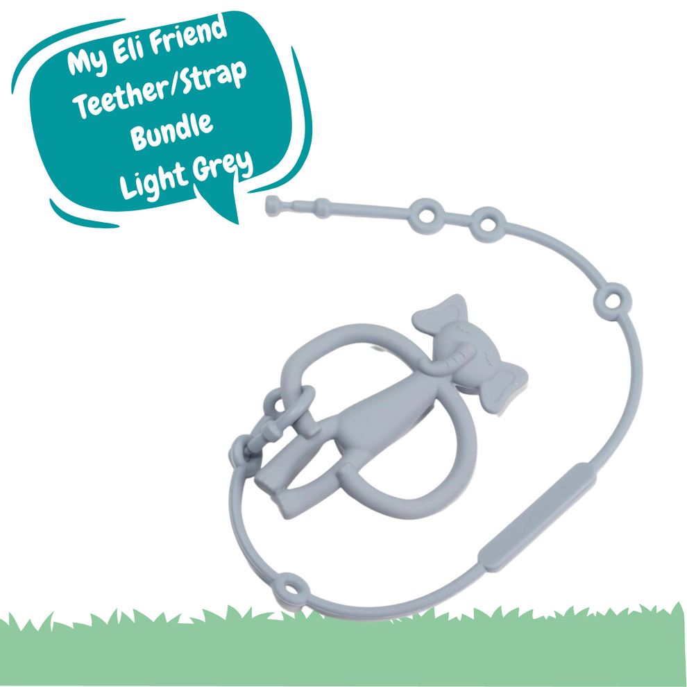 My Eli Friend Teether/Strap Bundle-Light Grey – mybabysocks.co.uk