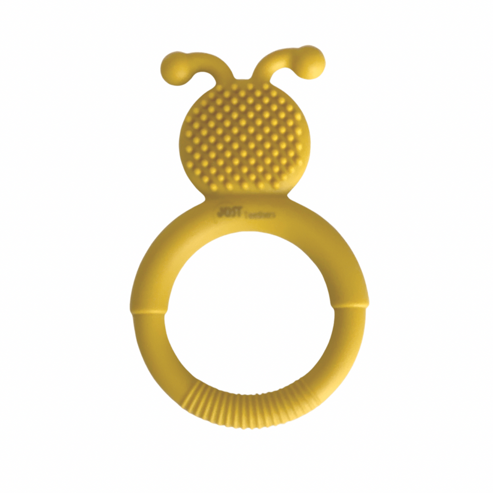 Just Teether- My Bee Friend- Mustard yellow – mybabysocks.co.uk